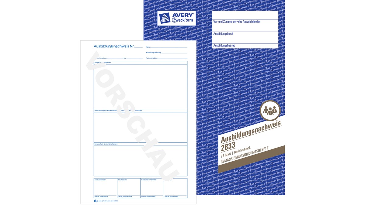 Avery Zweckform 2833 Ausbildungsnachweis, A4, weiß