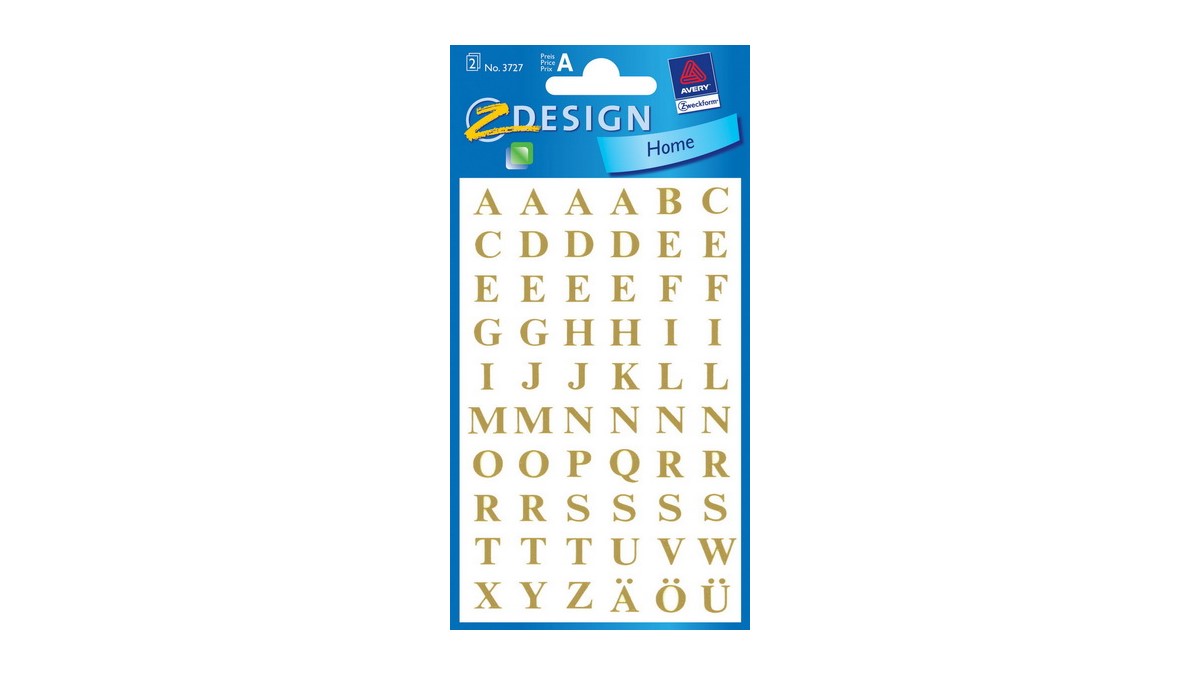 Z-Design 3727 Buchstaben Etiketten, gold
