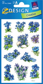 Z-Design 55860 Blumen Sticker, Enzian, blau
