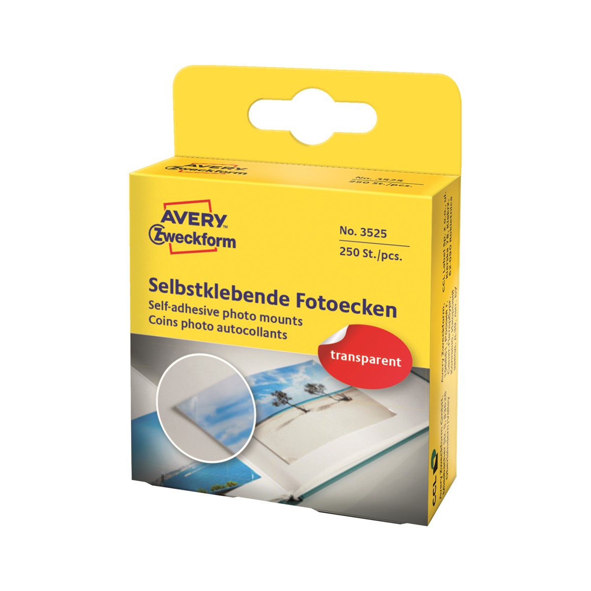 Avery Zweckform 3525 Fotoecken, 19x17mm