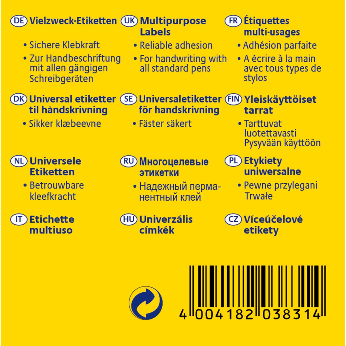 Avery Zweckform 3831 Vielzweck-Etiketten im Spender, 38 x 14 mm