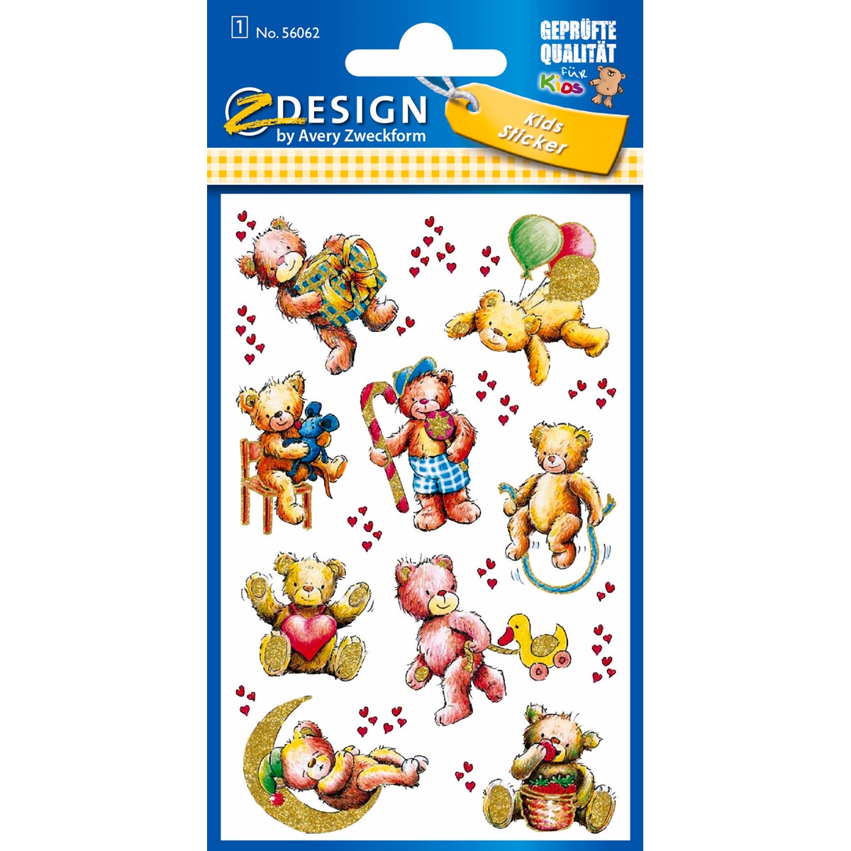 Z-Design 56062 Glamour Sticker "Teddy", glitzernd