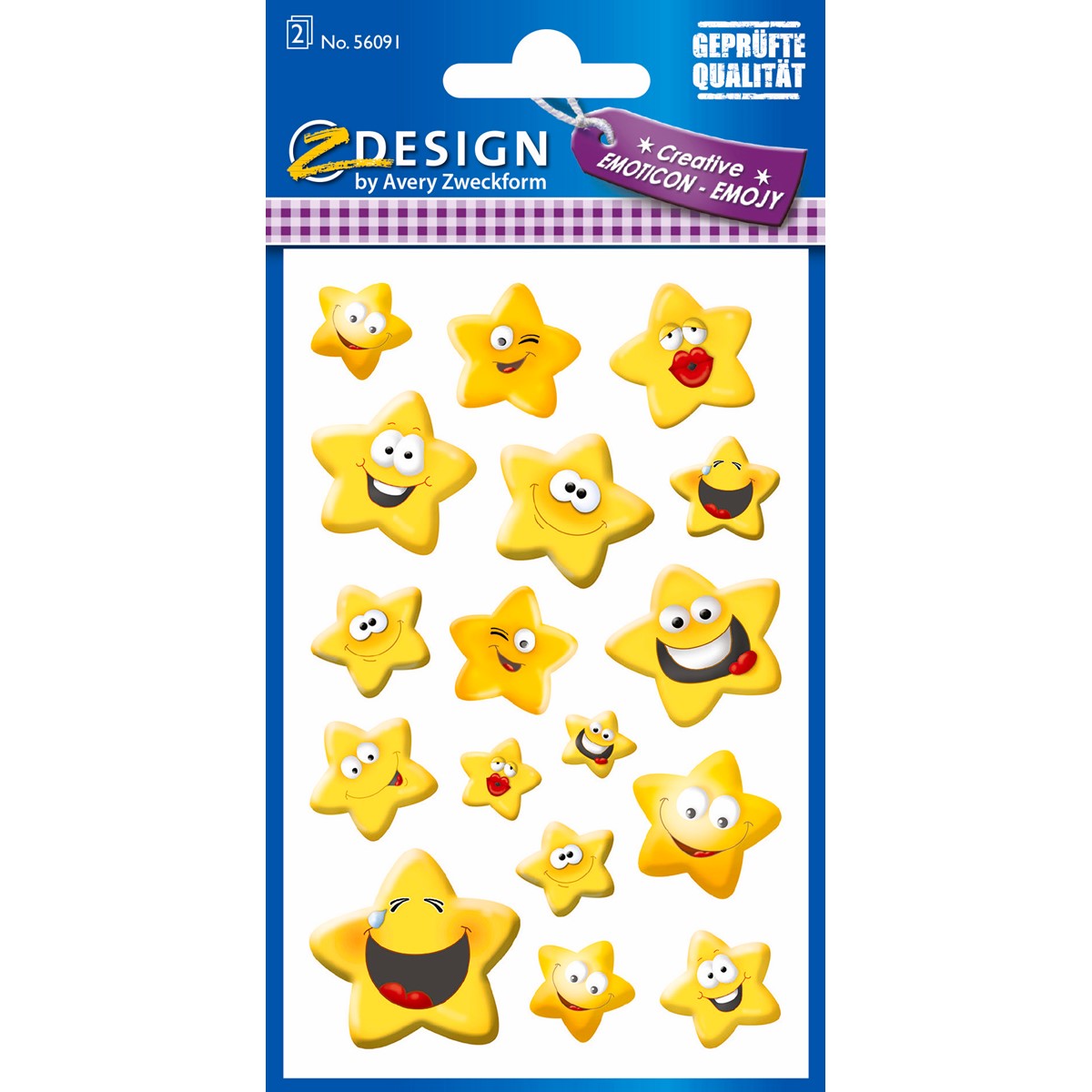 Z-Design 56091 Papier Sticker "Emoticon Stern"