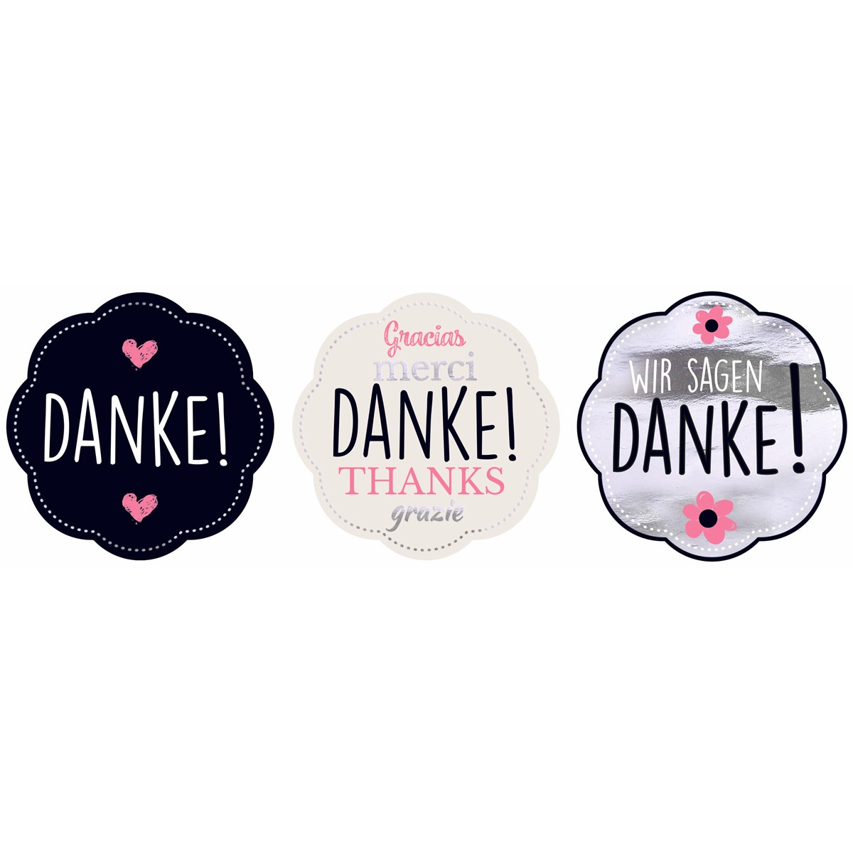 Z-Design 56856 Sticker im Spender "Danke", Ø 38 mm, glänzend