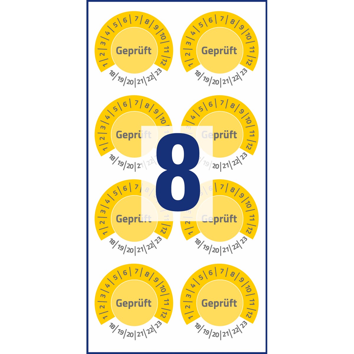 Avery Zweckform 6950 Prüfplaketten "Geprüft", Ø 30 mm, gelb