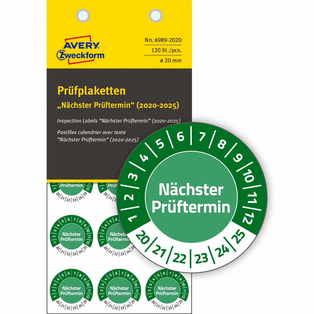 Avery Zweckform 6989-2020 Prüfplaketten "Nächster Prüftermin"