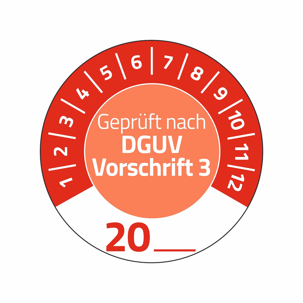 Avery Zweckform 7907 Prüfplaketten DGUV Vorschrift 3 20__, rot