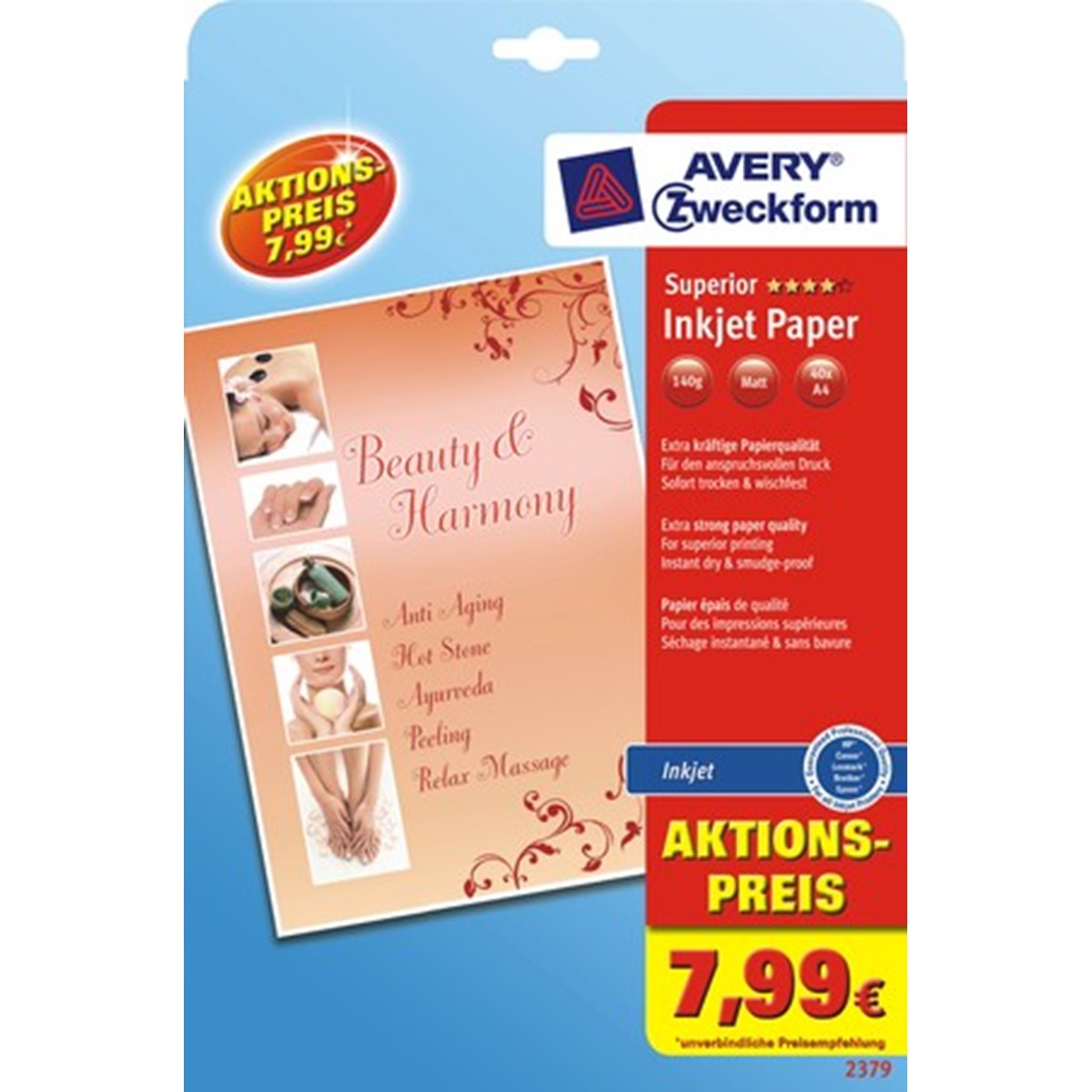 Avery Zweckform 2379 Superior Inkjet Papier matt A4 140g