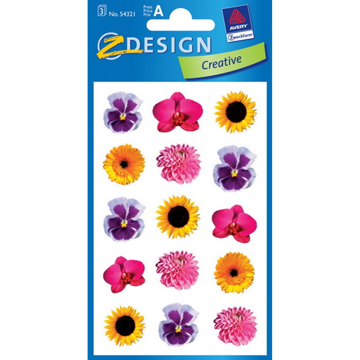 Z-Design 54321 Blumen-Sticker bunte Blüten