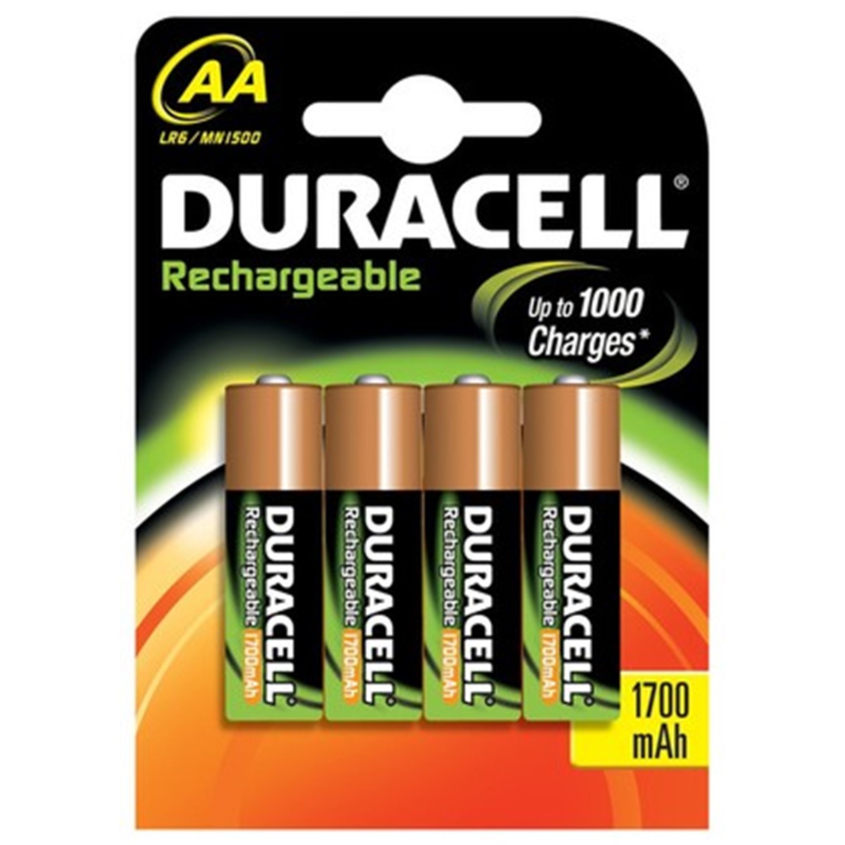 Duracell DUR065734 Nickel-Metallhydrid Akkus, Mignon AA, 1700mAh
